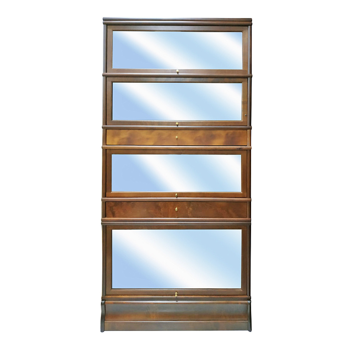 Книжный стеллаж в тонировке "орех" со стеклянными дверцами - купить в Fabian Smith в Москве, СПб ...