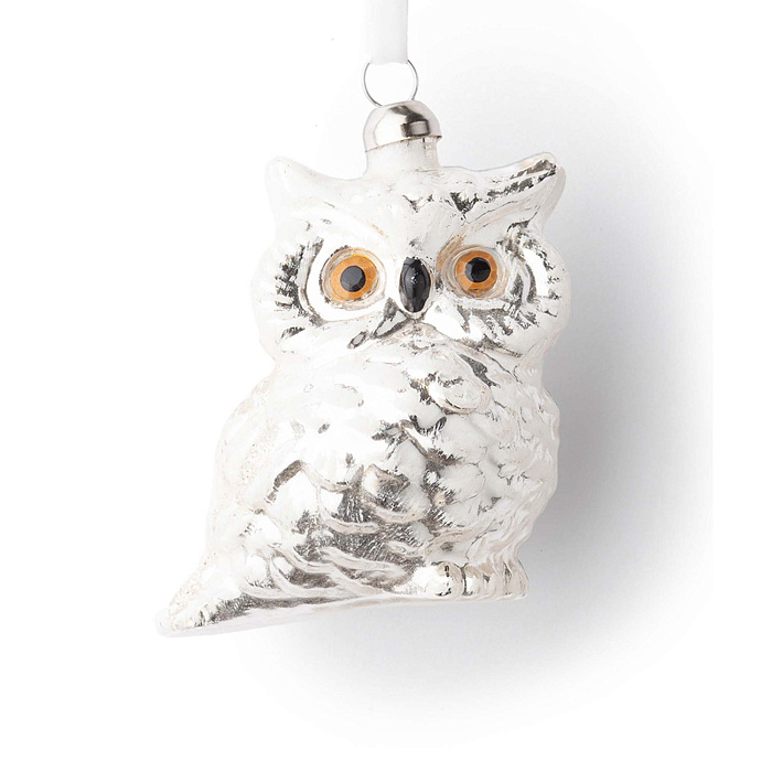 Ёлочное украшение "Серебристая сова" - купить в Fabian Smith в Москве, СПб и Краснодаре